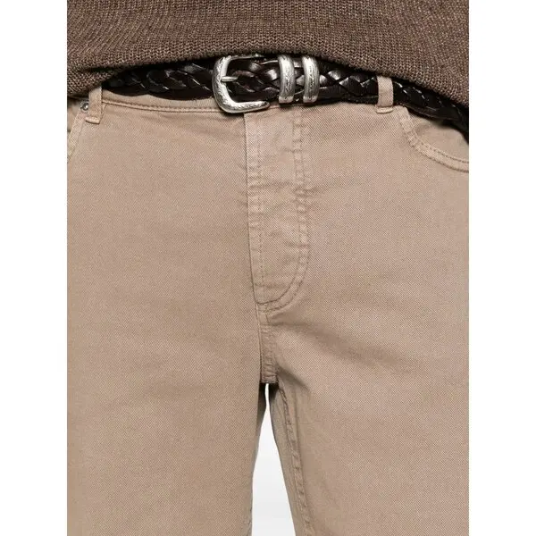 Brunello Cucinelli Light Brown Cotton Blend Regular Fit Jeans - Cream