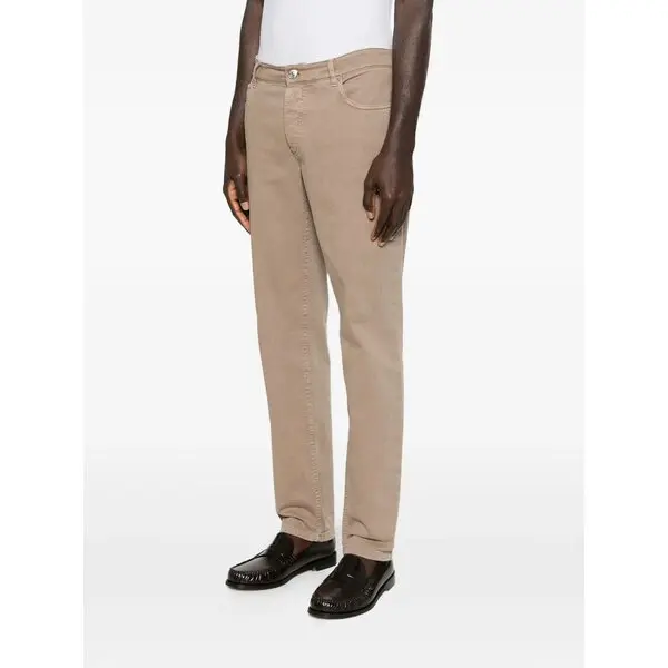 Brunello Cucinelli Light Brown Cotton Blend Regular Fit Jeans - Cream