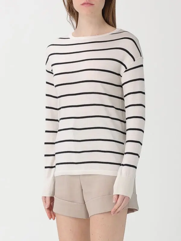 Max Mara Striped Cashmere Silk Sweater - Blue
