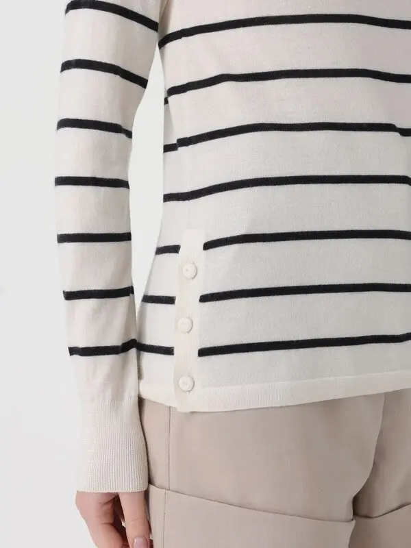 Max Mara Striped Cashmere Silk Sweater - Blue