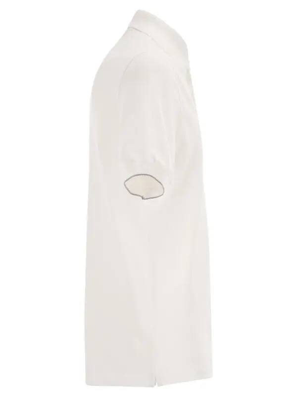 Brunello Cucinelli Cotton Polo Shirt With Printed Logo - White