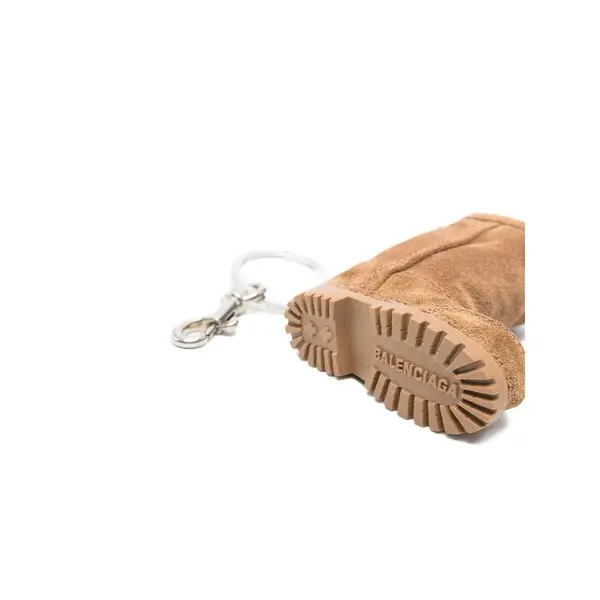 Balenciaga Boot-shaped Keychain With Silver-tone Hardware - Brown