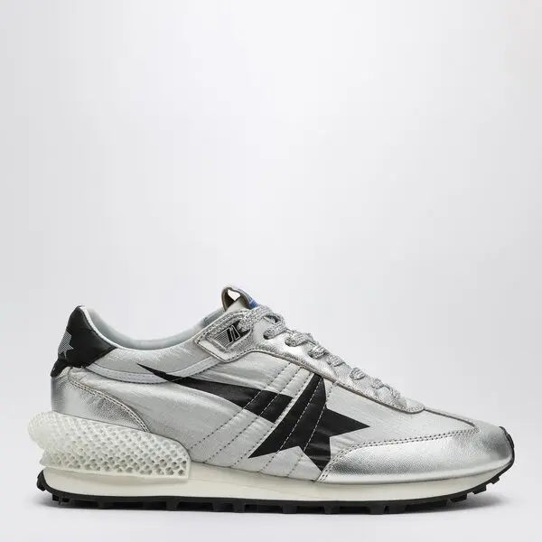 GOLDEN GOOSE Marathon Sneakers In Metallic Ripstop Nylon - Silver