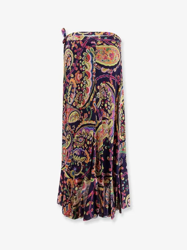 Etro Printed Viscose Wrap Skirt