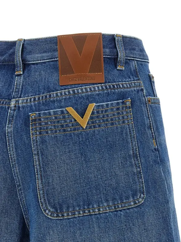 Valentino Garavani Vgold Denim Shorts