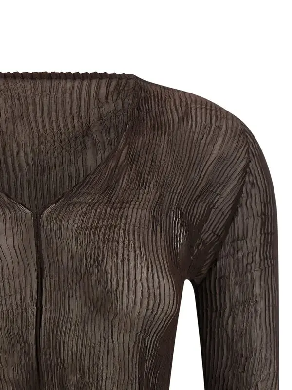 Issey Miyake Chiffon Twist 1 Top - Brown