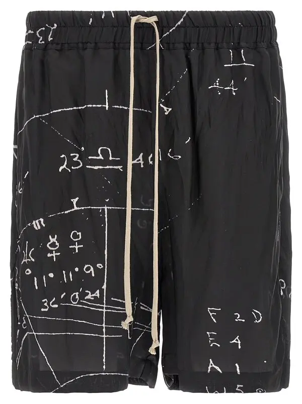 Rick Owens Bermuda Shorts With Digital Print - Multicolor