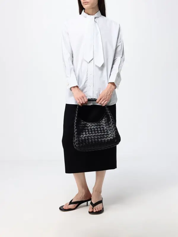 Bottega Veneta Woven Leather Shoulder Bag - Black