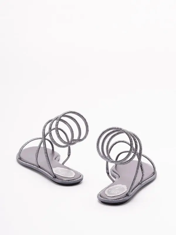 Rene Caovilla Embellished Viscose Sandals - Multicolor
