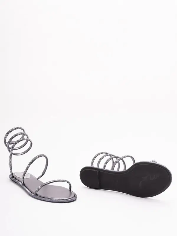 Rene Caovilla Embellished Viscose Sandals - Multicolor