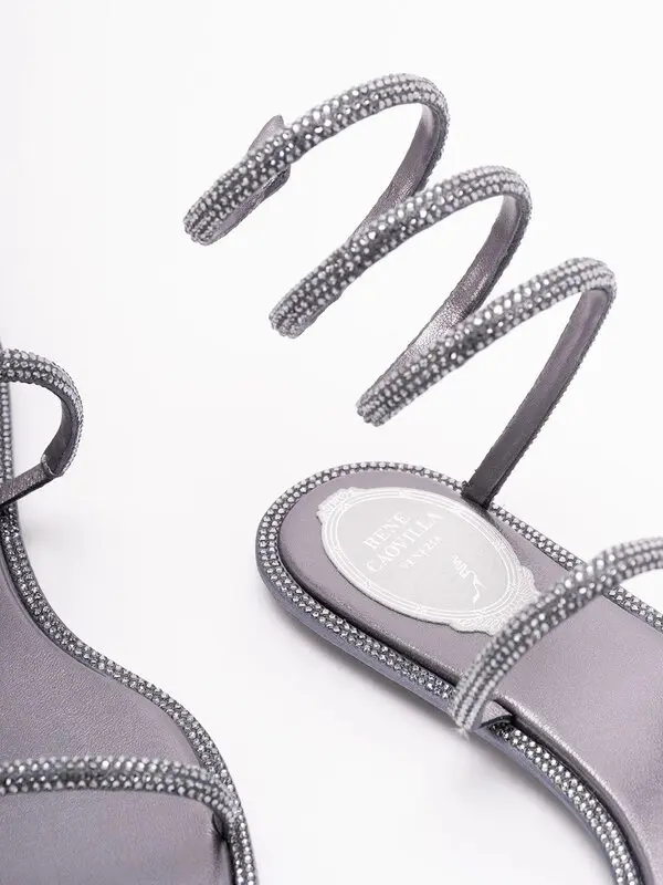 Rene Caovilla Embellished Viscose Sandals - Multicolor