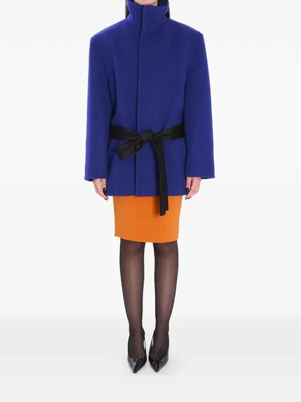 Saint Laurent Wool Tie Detailed Jacket