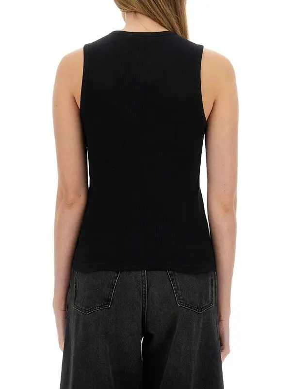 JW Anderson Ribbed Anchor Logo Tank Top - Black