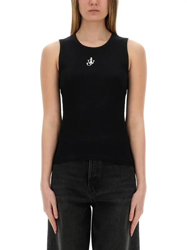JW Anderson Ribbed Anchor Logo Tank Top