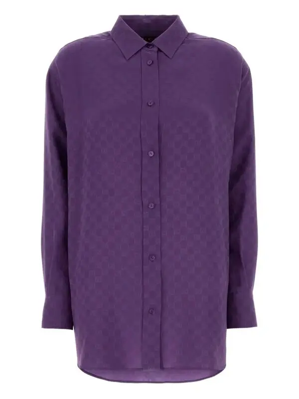 Gucci Gg Jacquard Silk Overshirt - Multicolor
