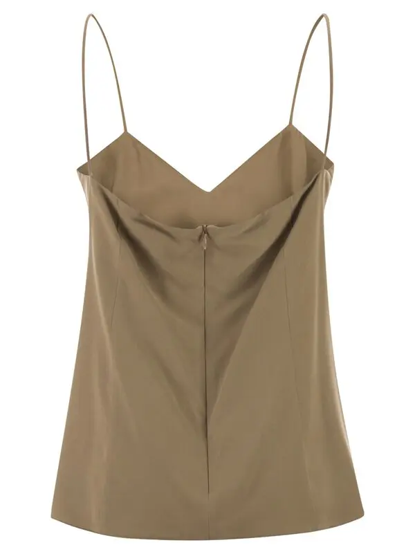 Max Mara Sleeveless Silk Canvas Top