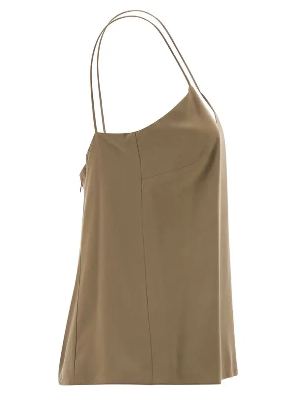 Max Mara Sleeveless Silk Canvas Top - Multicolor
