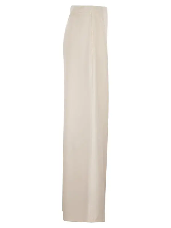 Max Mara Scuba Jersey Wide-leg Trousers - Cream