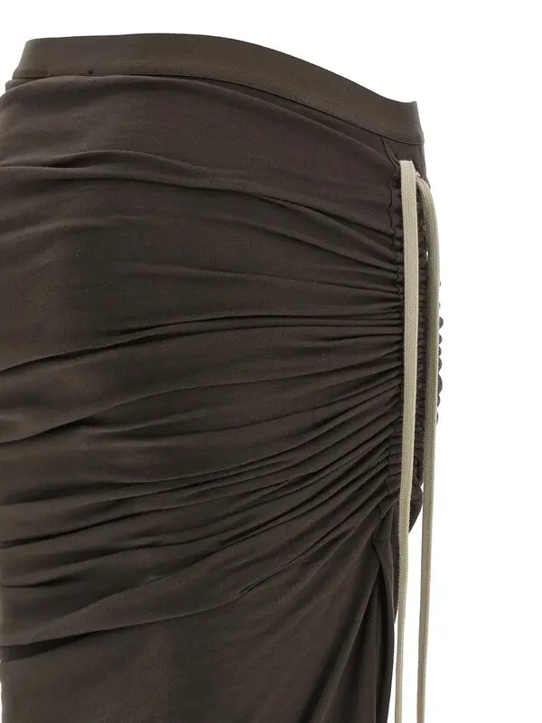 Rick Owens Moncler X Adjustable Drawstring Skirt - Brown