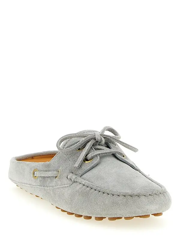 TOD'S Gommino Suede Sabots - Gray
