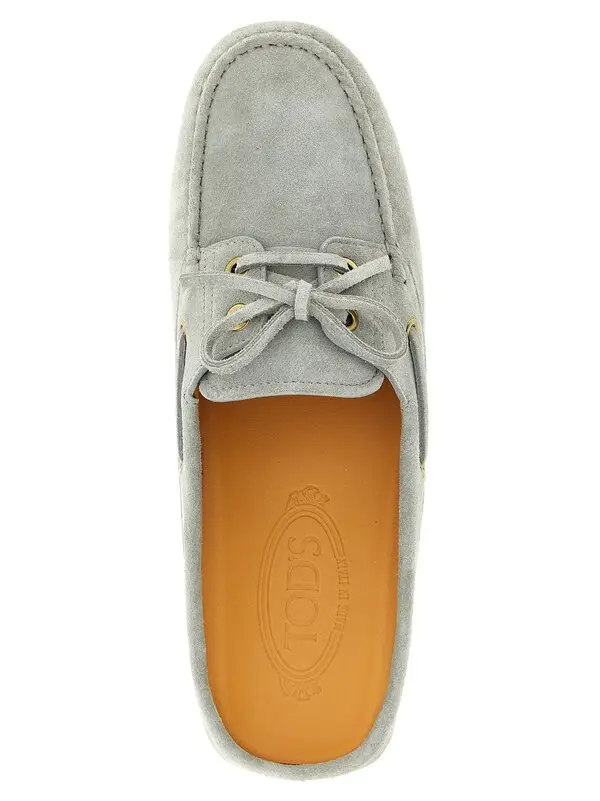 TOD'S Gommino Suede Sabots - Gray