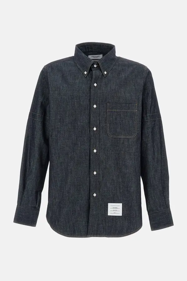 Thom Browne Straight Fit Denim Shirt