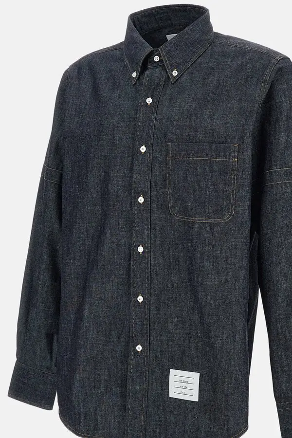 Thom Browne Straight Fit Denim Shirt