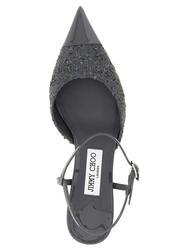 JIMMY CHOO Aren' Slingback Heels With Pearl Detail - Gray