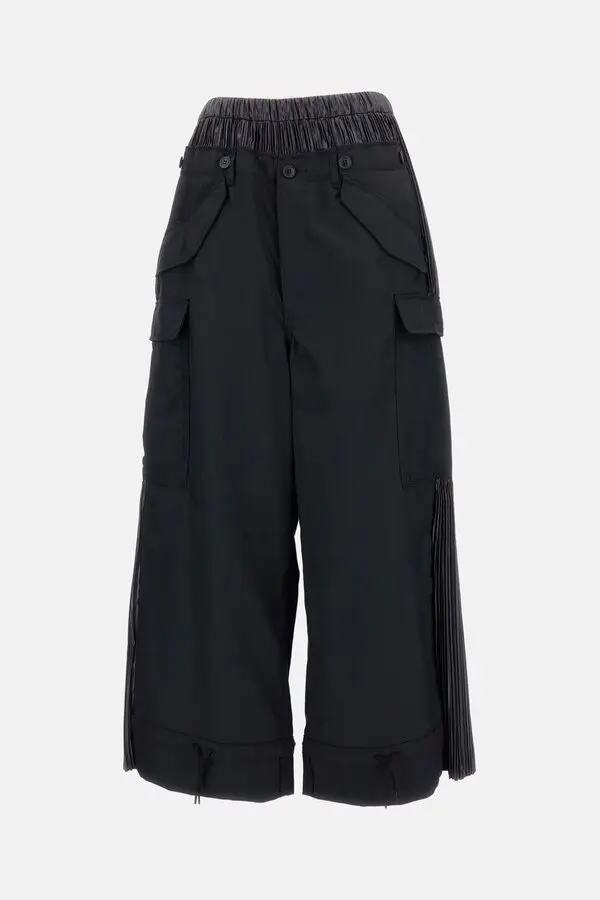 Junya Watanabe Baggy Cargo Trousers With Pleated Inserts - Multicolor