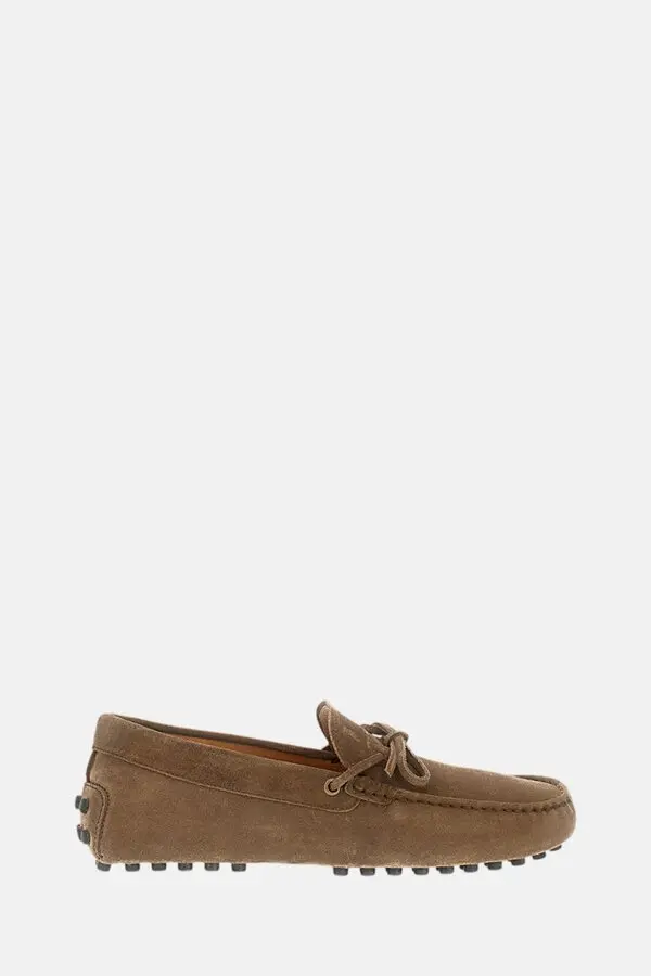 TOD'S Gommino Nubuck Loafers With Embossed Monogram - Multicolor