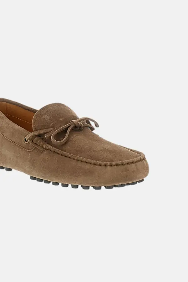 TOD'S Gommino Nubuck Loafers With Embossed Monogram - Multicolor
