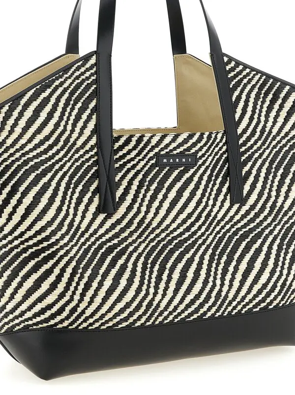 Marni Waves Shopper Bag - Black