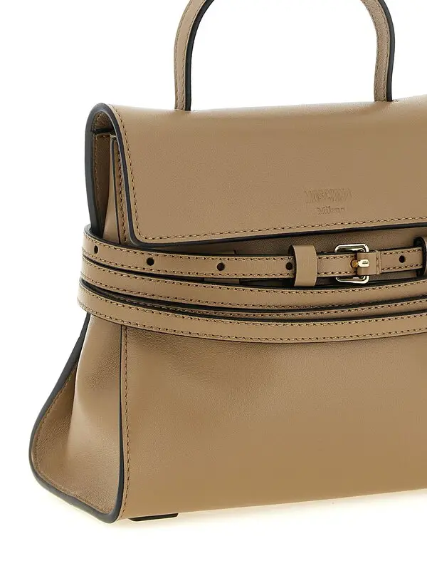 Moschino Tie Me' Nappa Leather Handbag - Cream