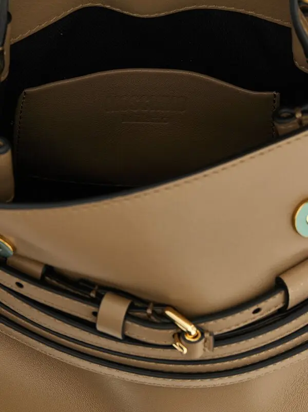 Moschino Tie Me' Nappa Leather Handbag - Cream