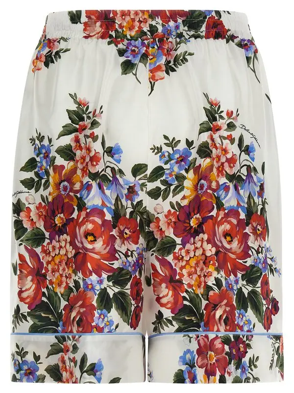 Dolce & Gabbana Vanity' Floral Print Silk Twill Bermuda Shorts - Multicolor
