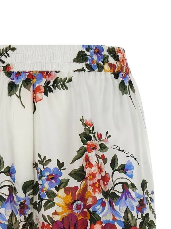 Dolce & Gabbana Vanity' Floral Print Silk Twill Bermuda Shorts - Multicolor