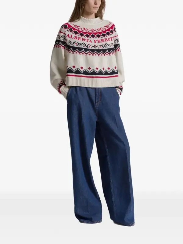 Alberta Ferretti Cotton Wide-leg Jeans