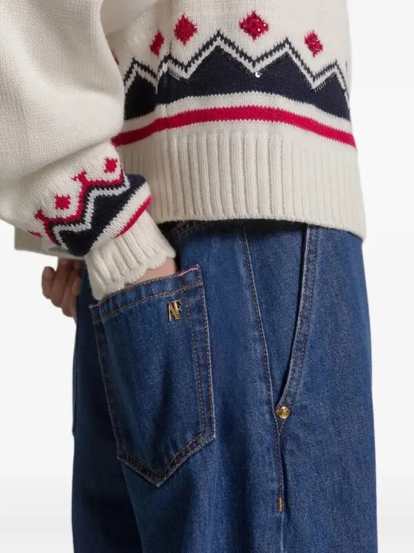Alberta Ferretti Cotton Wide-leg Jeans