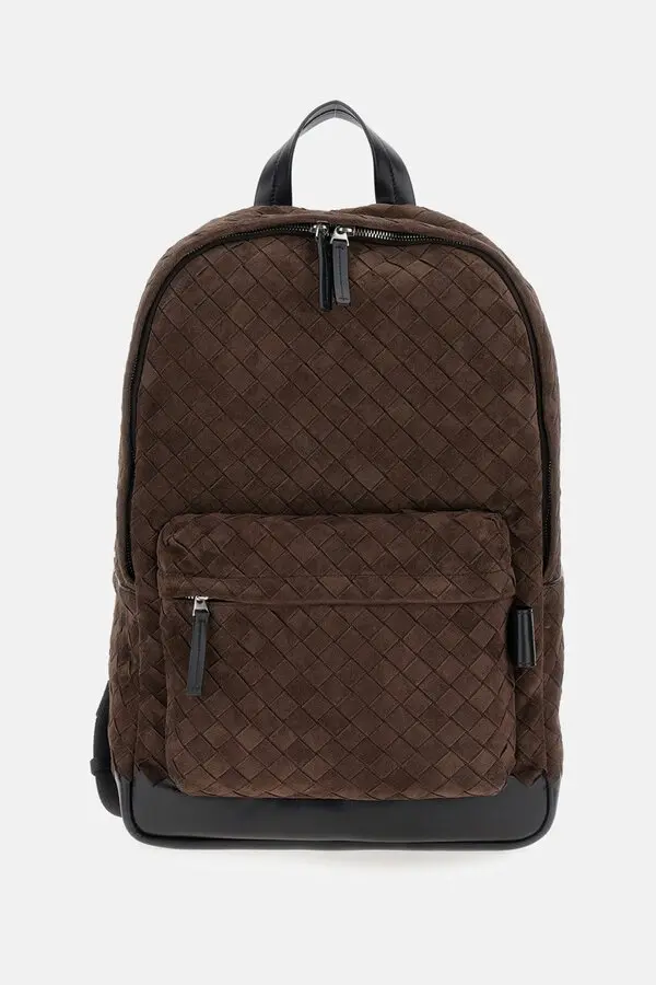 Bottega Veneta Suede Intrecciato Backpack - Multicolor