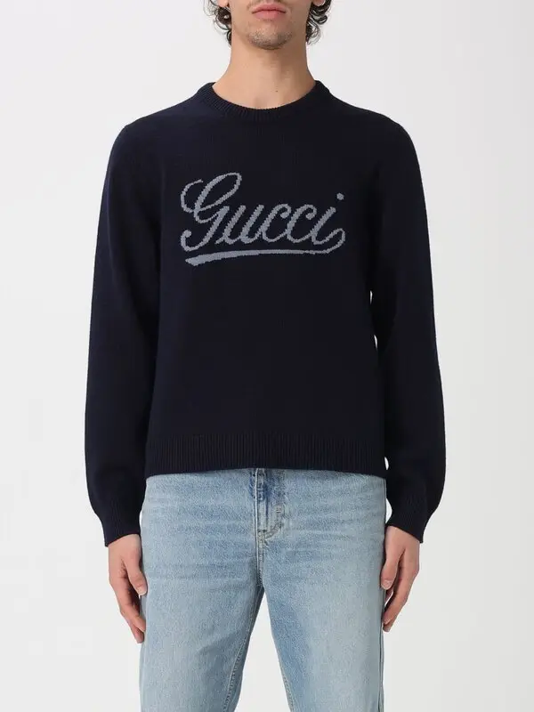Gucci Wool Sweater With Script Logo - Multicolor