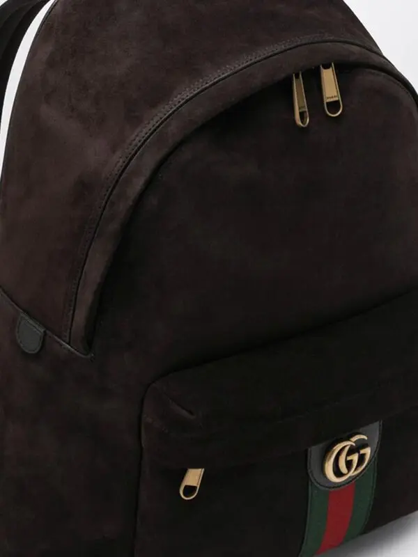 Gucci Suede Backpack With Web Detail
