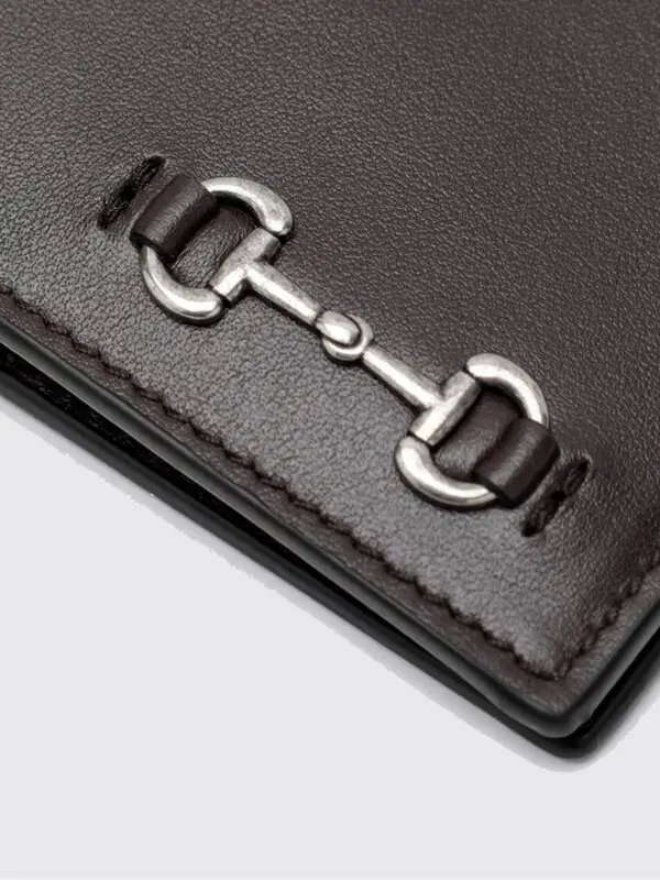 Gucci Horsebit Smooth Calfskin Wallet With Banknote Pocket - Brown