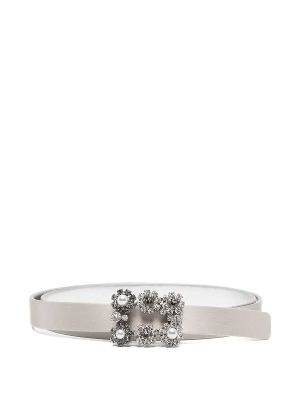 ROGER VIVIER Embellished Flower Buckle Belt - Multicolor