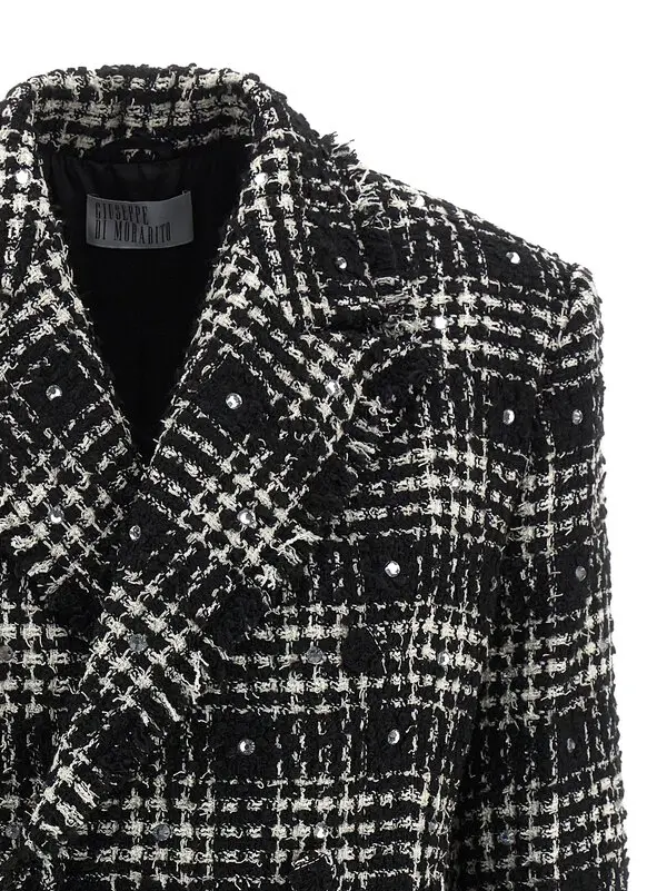 Giuseppe Di Morabito Double-breasted Tweed And Rhinestone Blazer