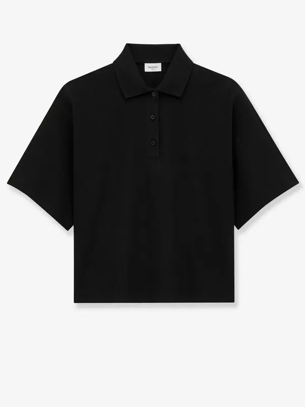 Saint Laurent Cotton Blend Polo Shirt - Multicolor
