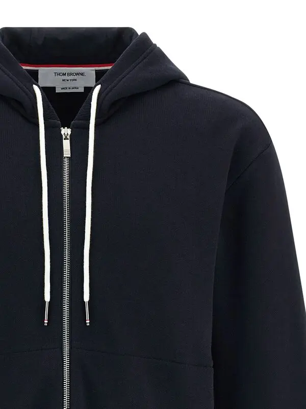 Thom Browne 4 Bar Zip Up Hoodie