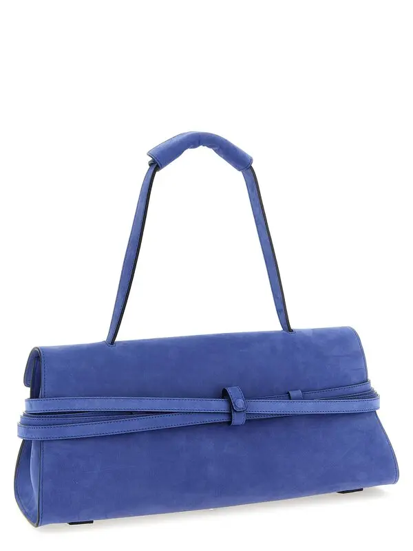 Moschino Tie Me Suede Shoulder Bag - Blue
