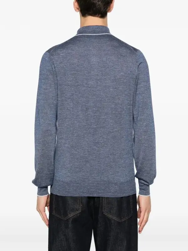 Brunello Cucinelli Long Sleeve Polo - Multicolor