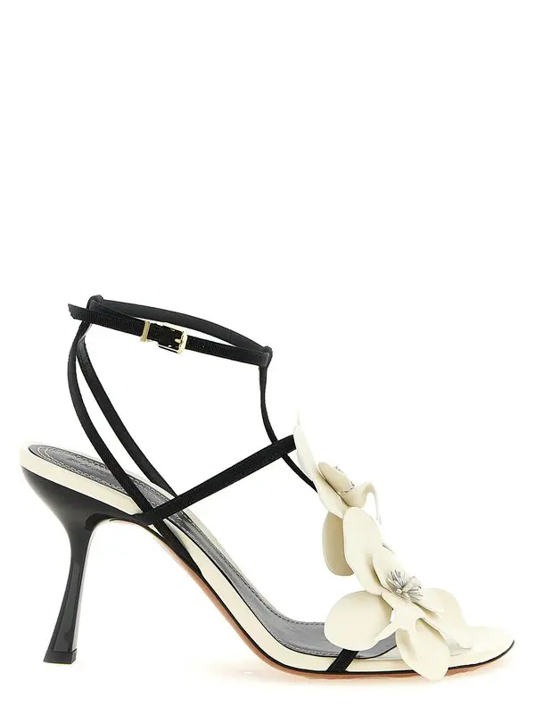 Zimmermann Orchid Leather & Grosgrain Heeled Sandals - Multicolor