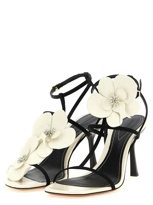 Zimmermann Orchid Leather & Grosgrain Heeled Sandals - Multicolor